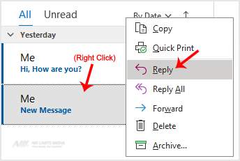 How to Reply to an Email in Outlook 2021 - No Limits Media